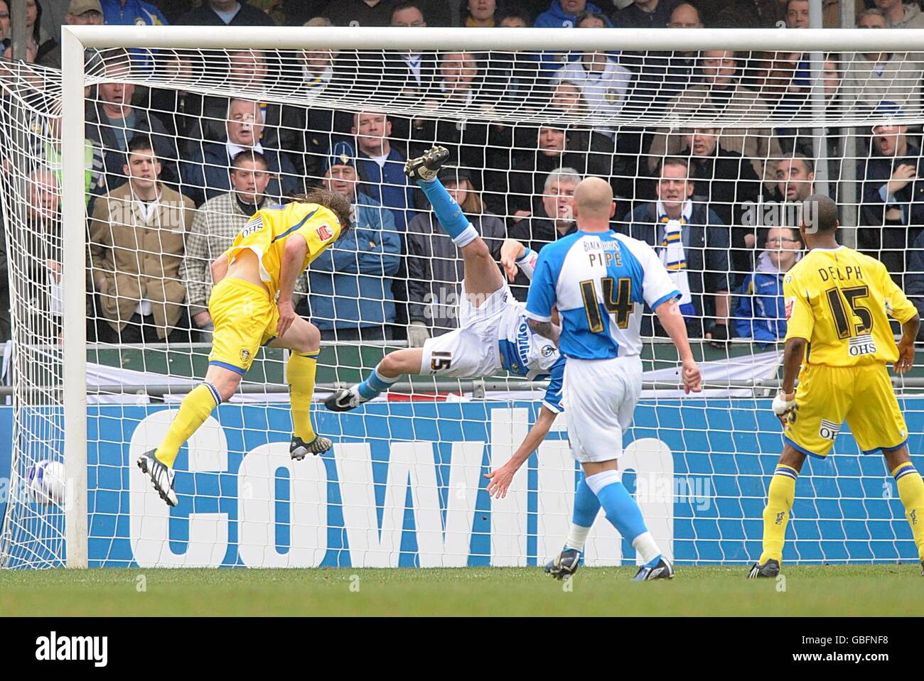 Leeds United's Luciano Becchio (left) scores his sides first goal of ...