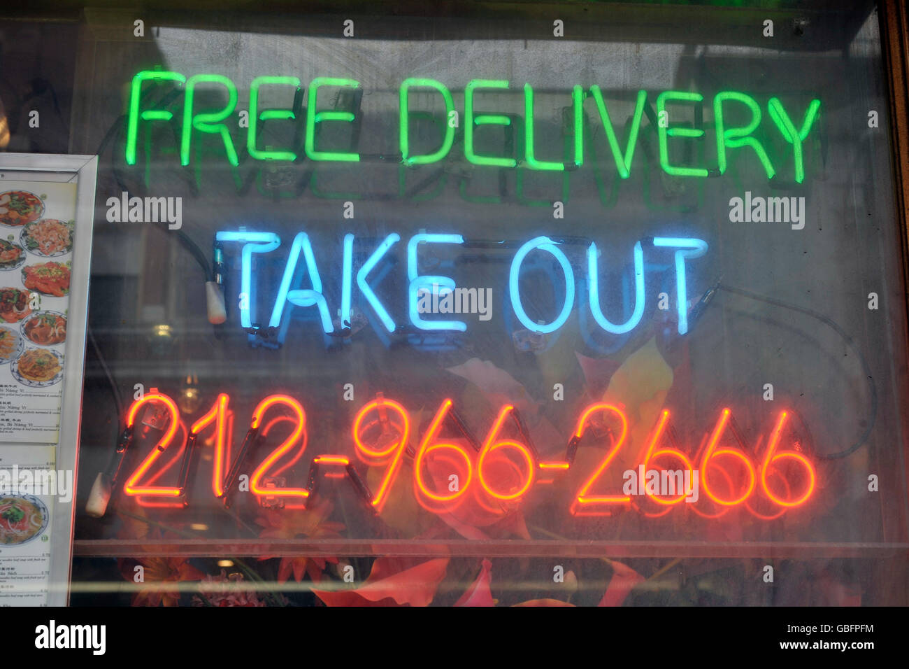 Neon take out delivery sign hi-res stock photography and images - Alamy