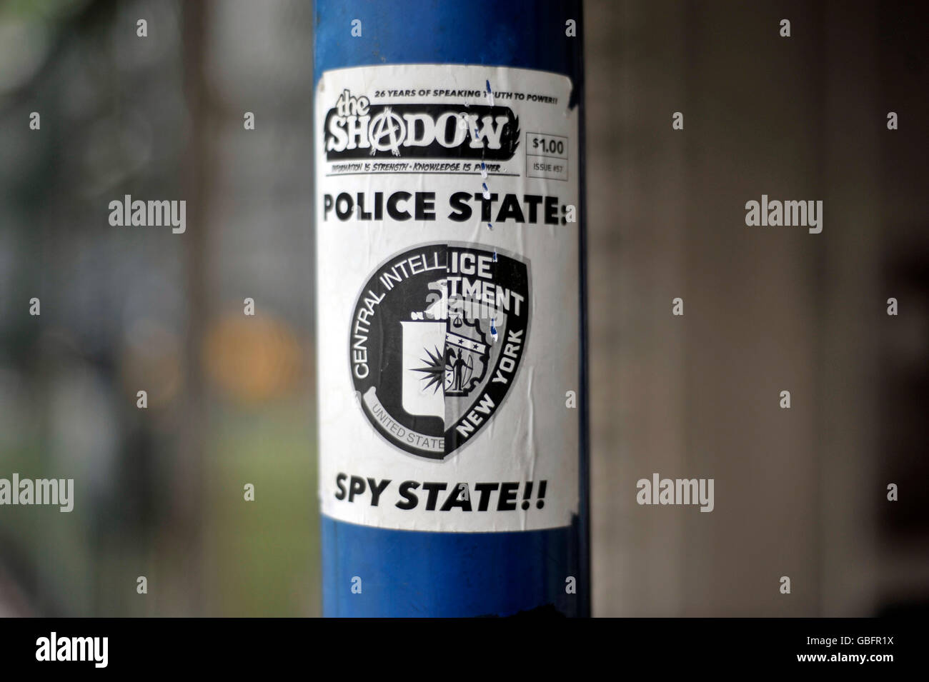 new york police state sticker Stock Photo - Alamy