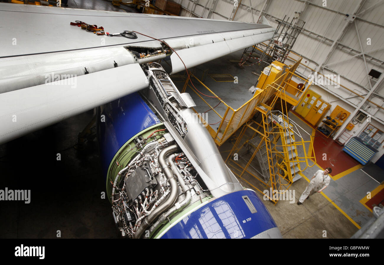 A generic stock photo of British Airways Maintenance workers in a ...