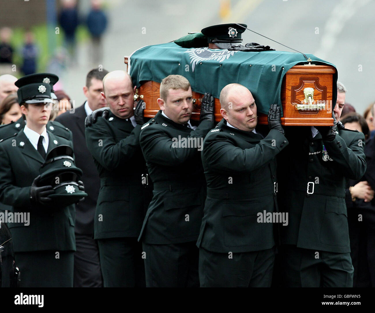 Colleagues carry the coffin of murdered police officer Constable ...