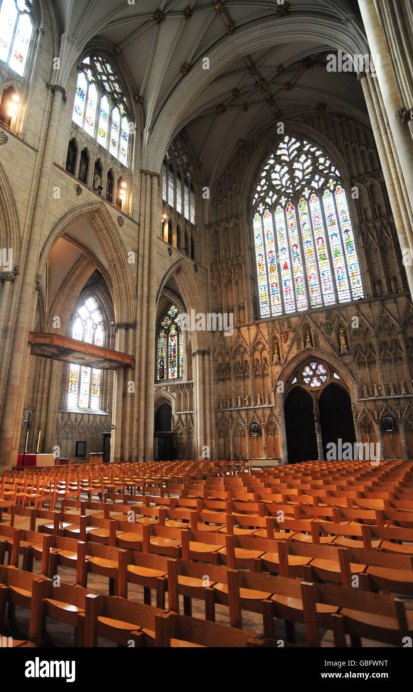 Buildings and Landmarks - York Minster. A general view showing The Nave ...