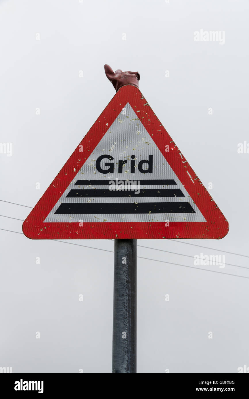 Cattle grid road sign warning hi-res stock photography and images - Alamy