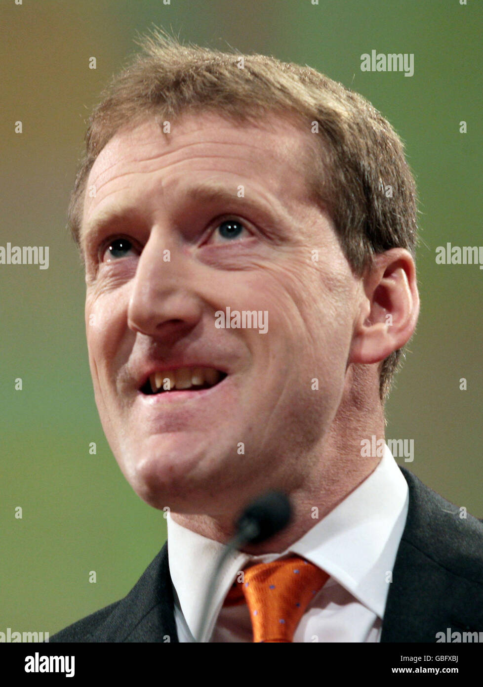 Scottish Liberal Democrat leader Tavish Scott delivers his speech at ...