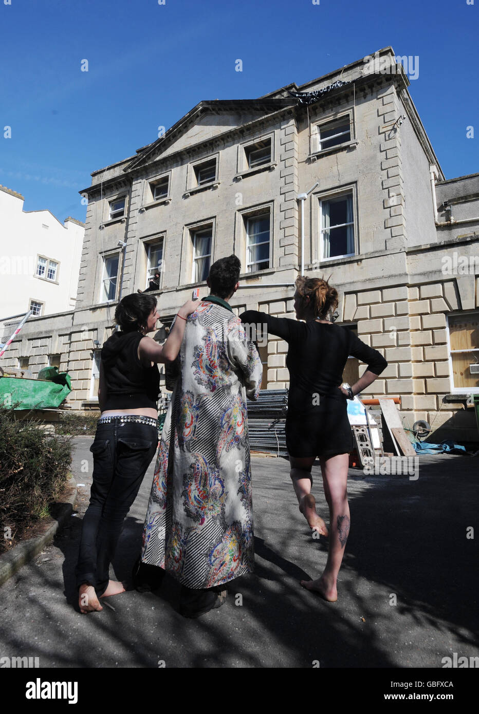 Squatters move into mansion Stock Photo - Alamy