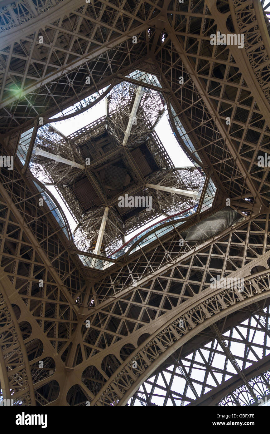 View of the Eiffel Tower from below. Paris, France, Europe Stock Photo ...