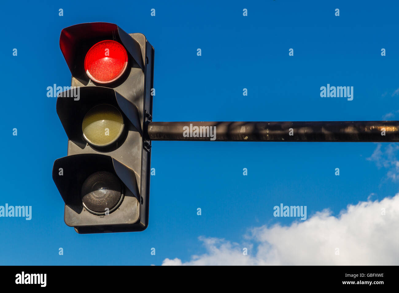 Paris France, traffic light with red light Stock Photo - Alamy