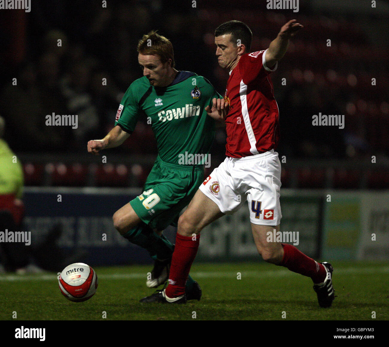 Crewe Alexandra's Steven Schumacher and Bristol Rovers Craig Disley ...