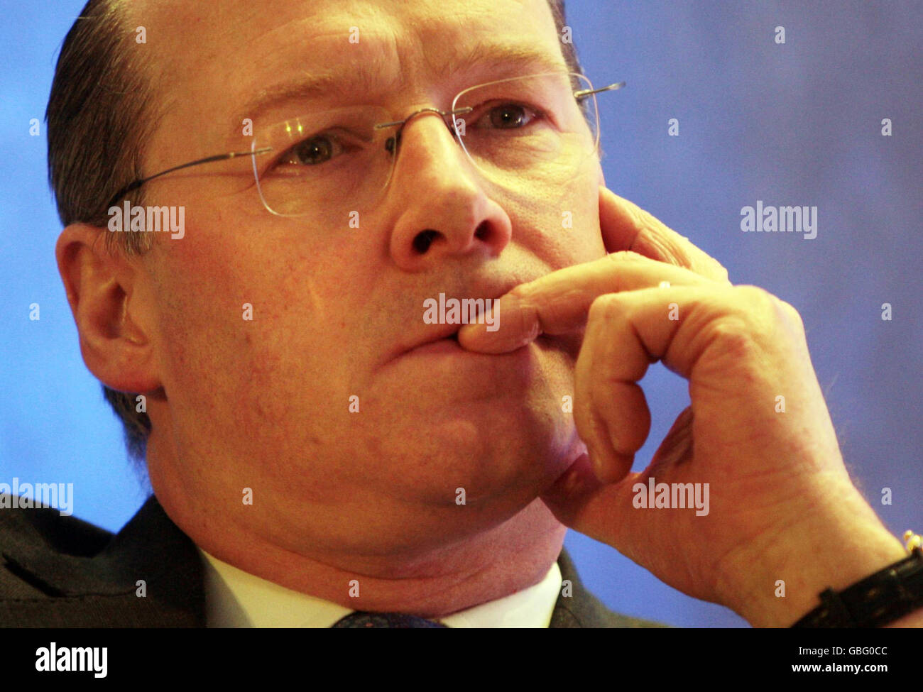 Scottish Finance Secretary John Swinney watches First Minister Alex ...