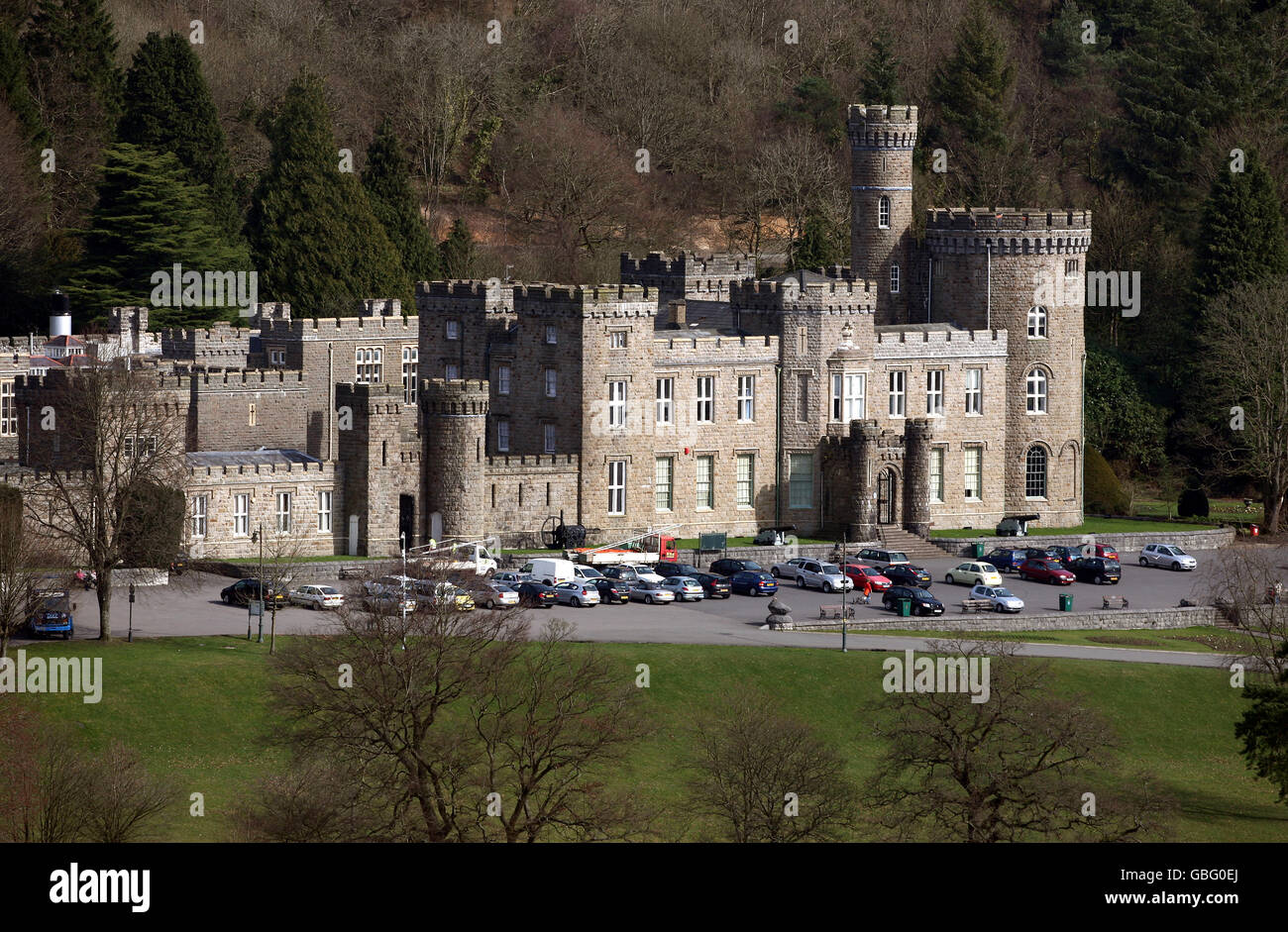 General Stock, Welsh Landmarks. A general view of Cyfarthfa Castle ...