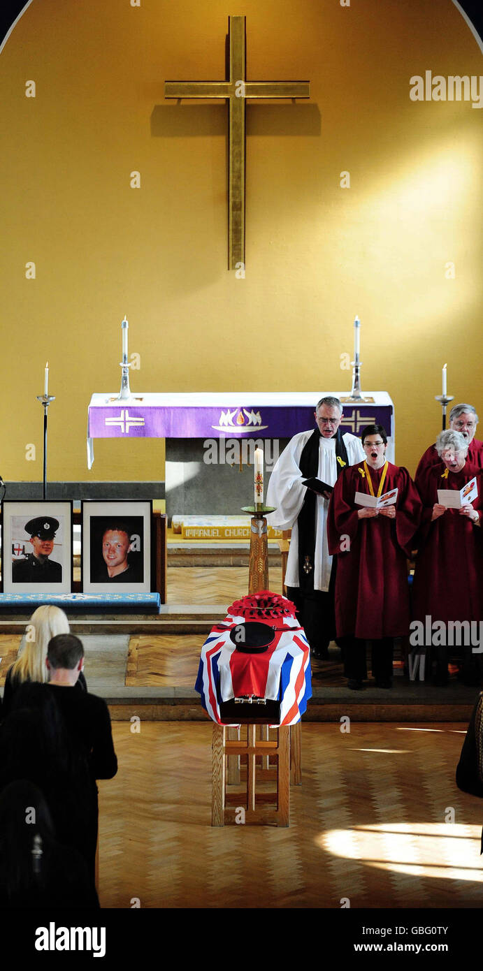 The funeral of Sapper Mark Quinsey takes place at the Immanuel Church ...