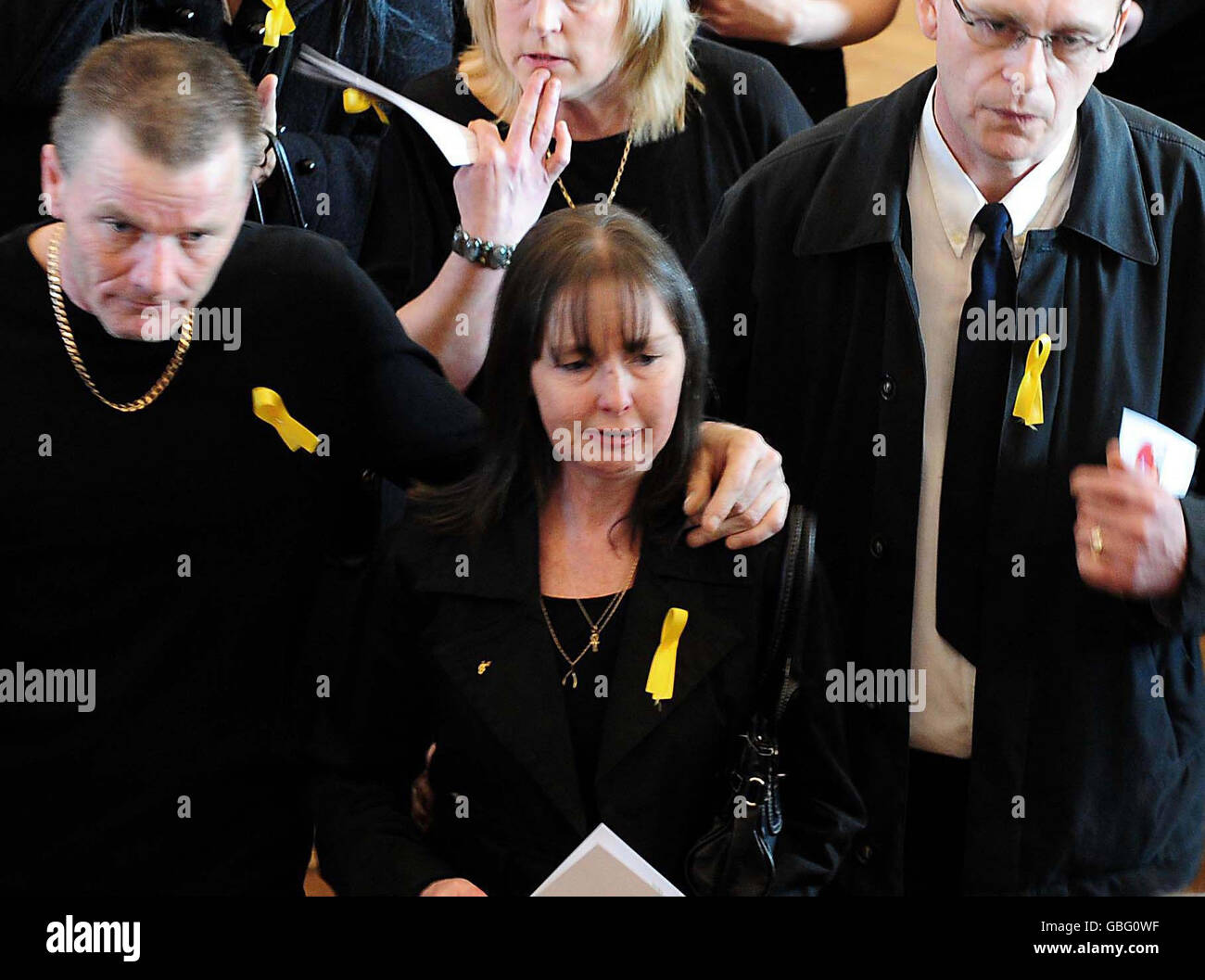 Mark quinseys mother pamela brankin centre leaves the immanuel church ...