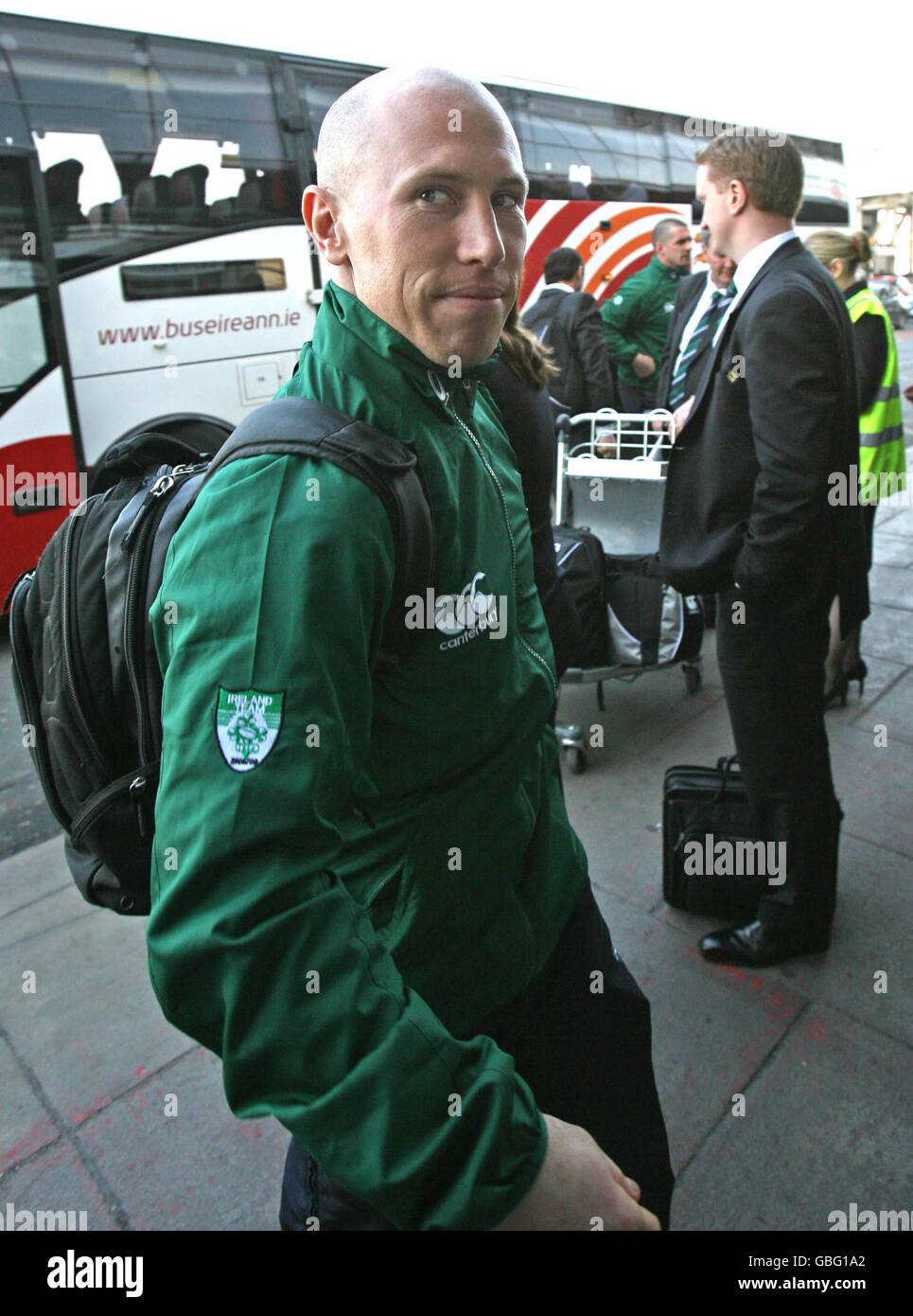 Ireland's Peter Stringer arrives with the team for their flight at ...