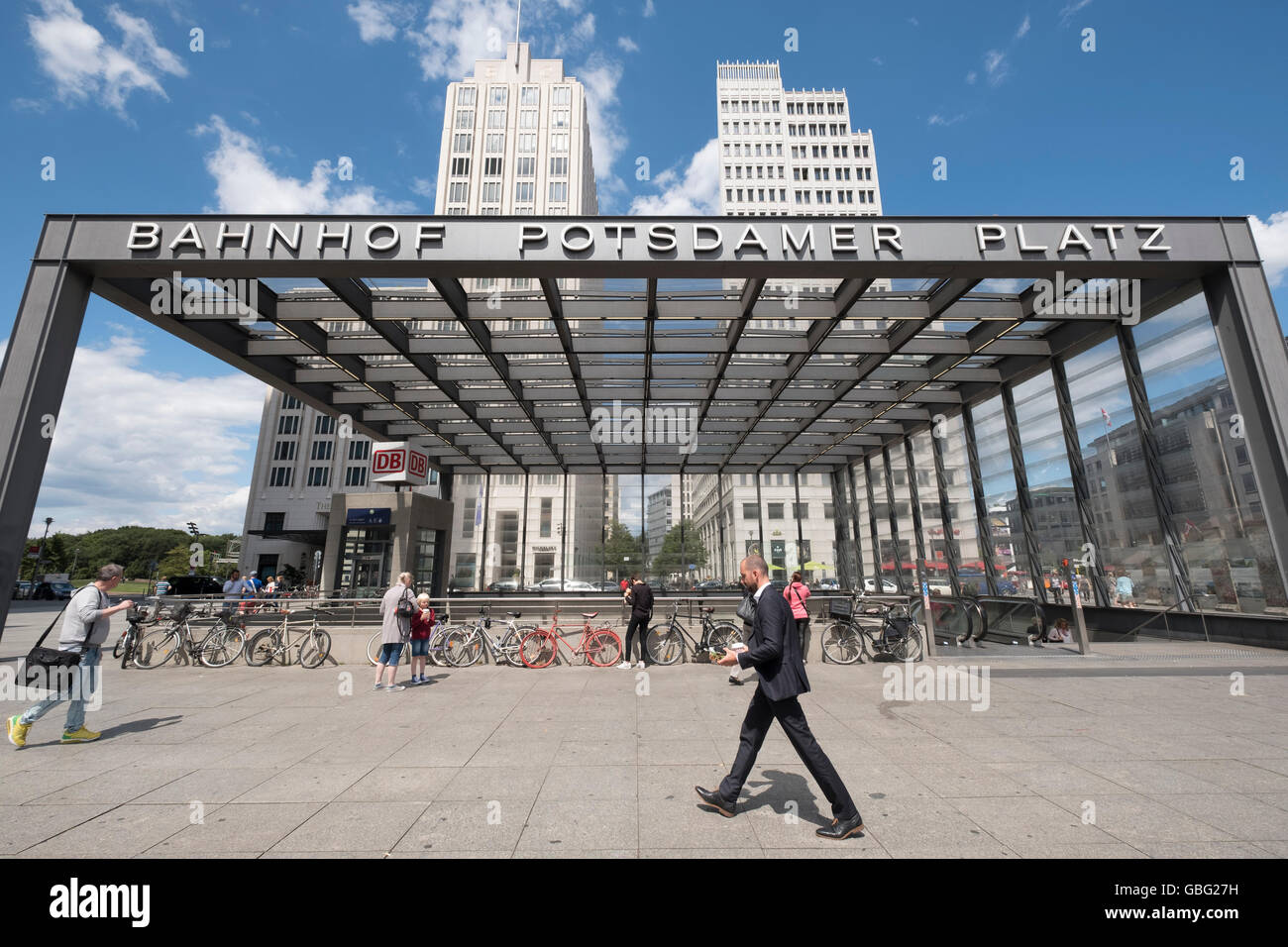 Entrance Potsdamer Platz railway station at Potsdamer Platz in Berlin ...