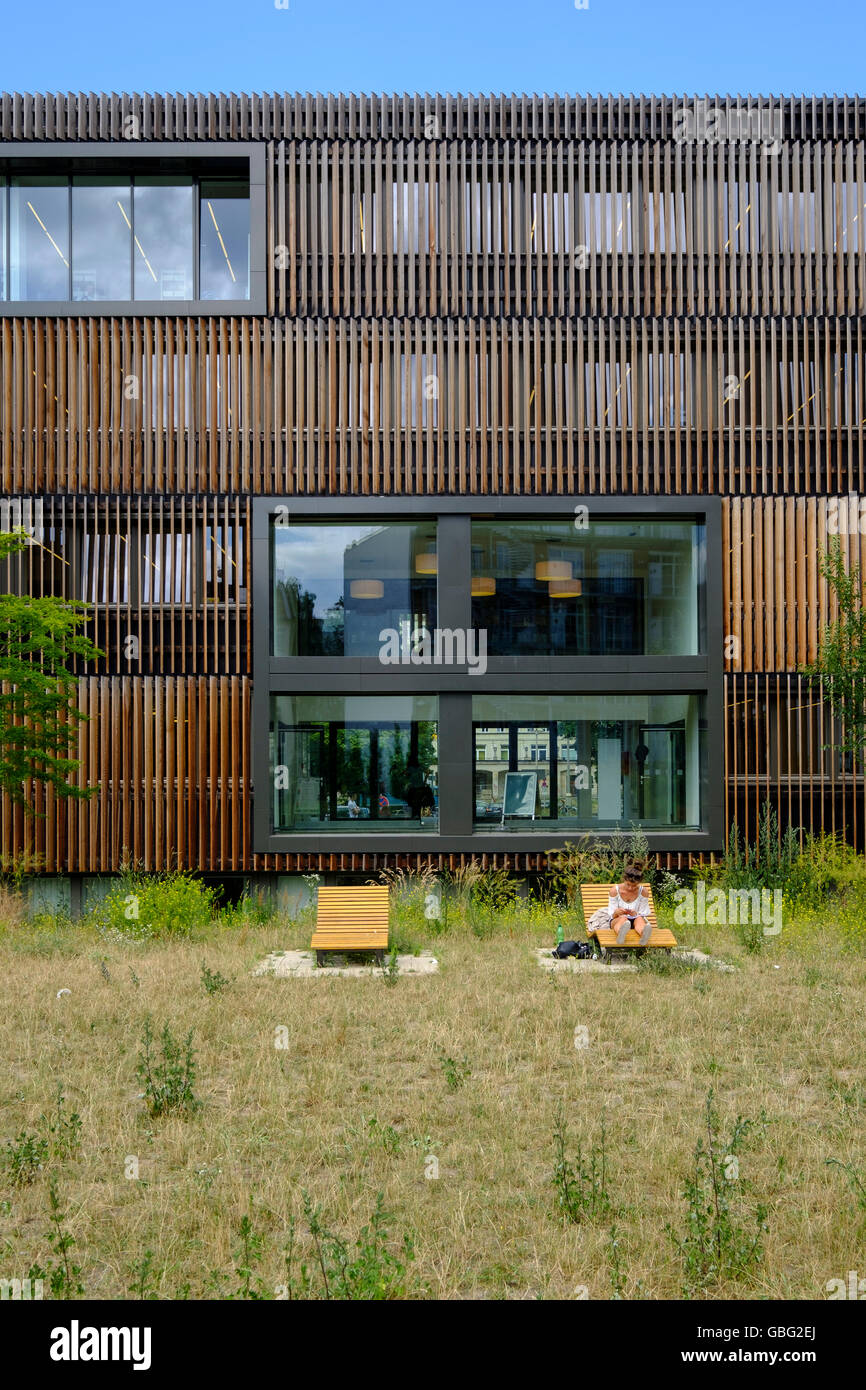 Wood Library A Grand Reading Room With Fine Wood Detailing Sits At The