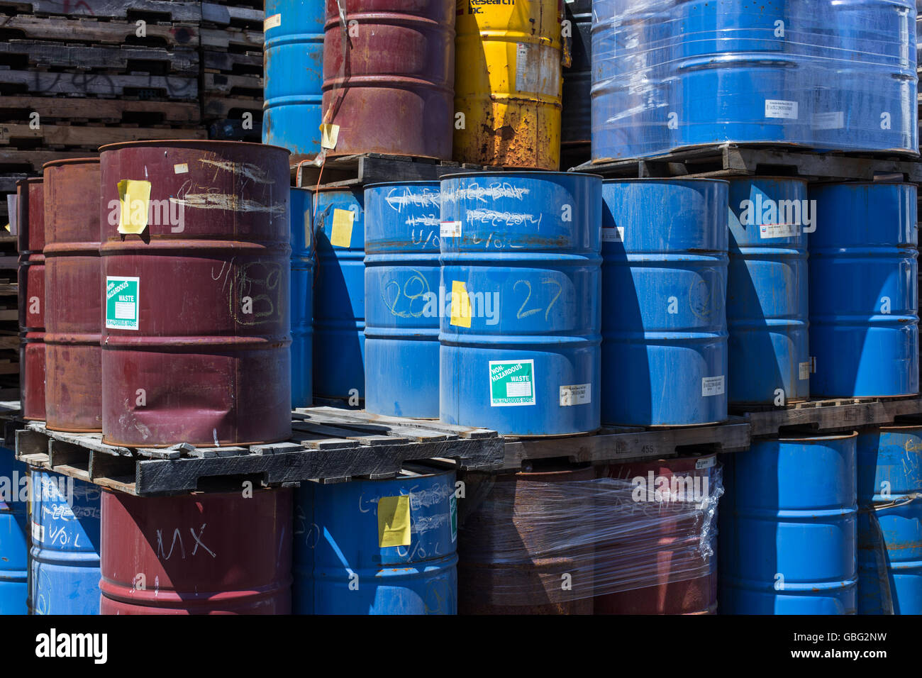 Oil Drums Stacked High Resolution Stock Photography and Images - Alamy