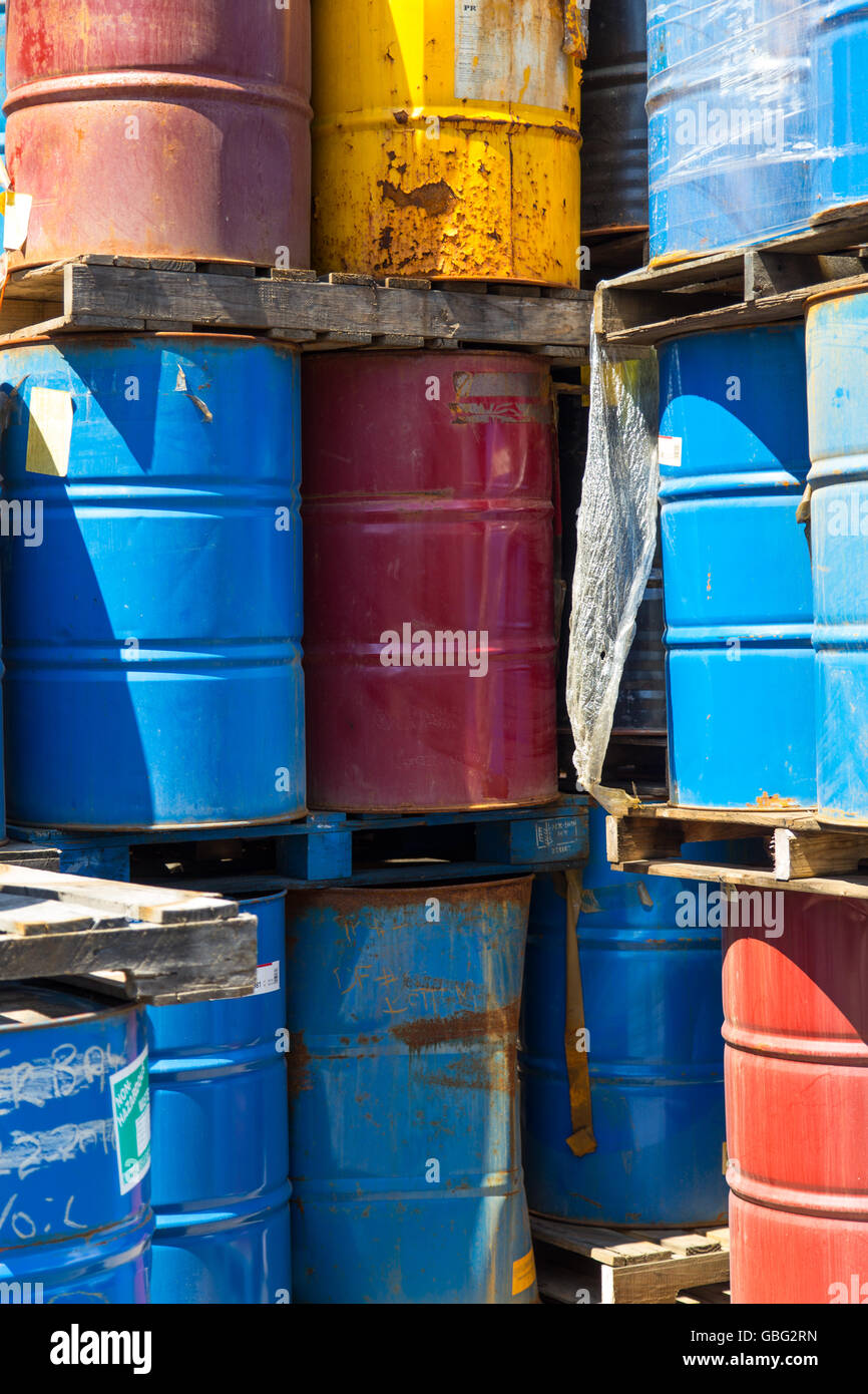 Oil Drums Stacked High Resolution Stock Photography and Images - Alamy