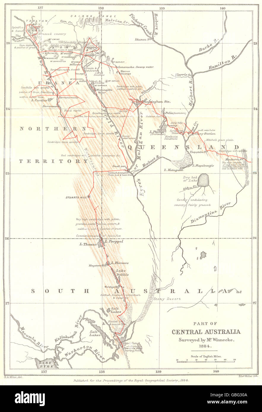 CENTRAL AUSTRALIA:Simpson/Sturt Stony deserts.Winnecke.QLD NT SA.RGS ...