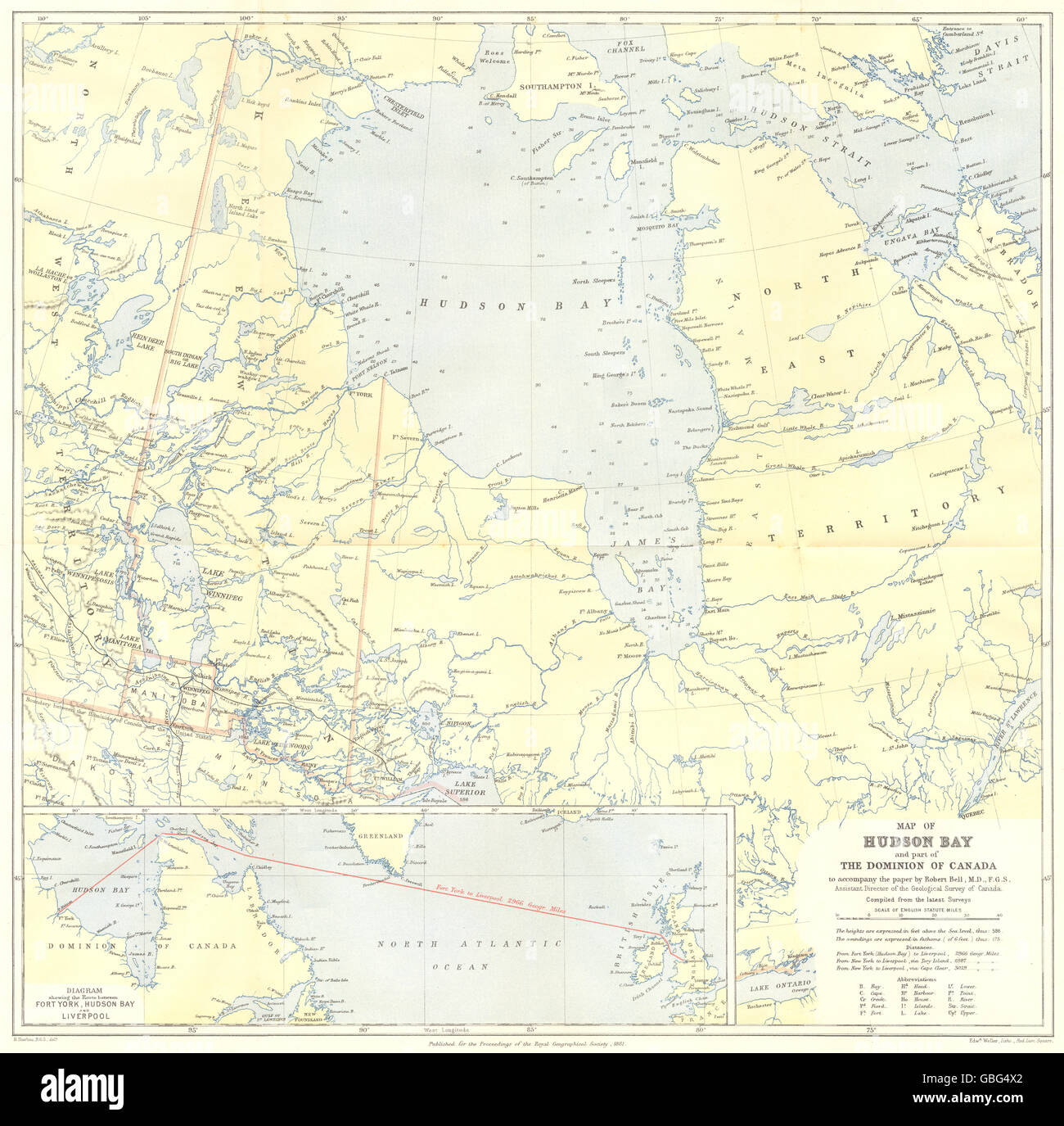 Hudson bay map hi-res stock photography and images - Alamy