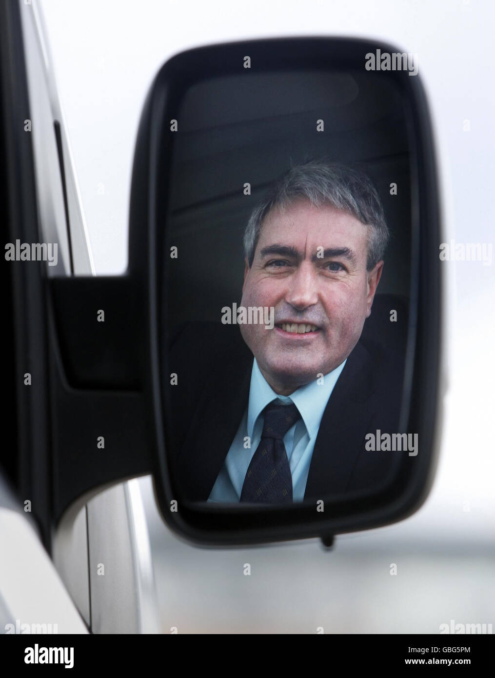 Left to right. Scottish Labour leader Iain Gray is seen reflected in ...