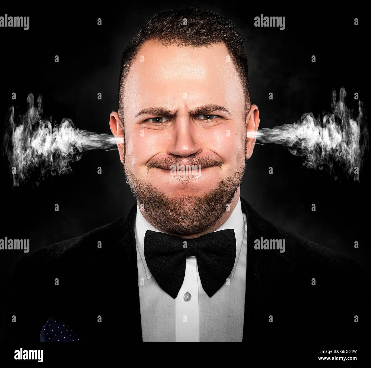 Angry man steam coming out hi-res stock photography and images - Alamy