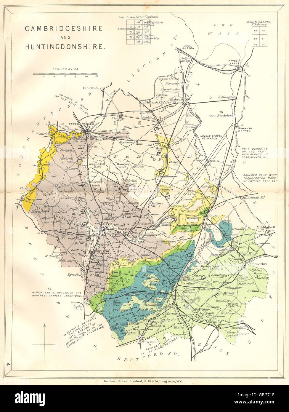 Huntingdonshire map hi-res stock photography and images - Alamy