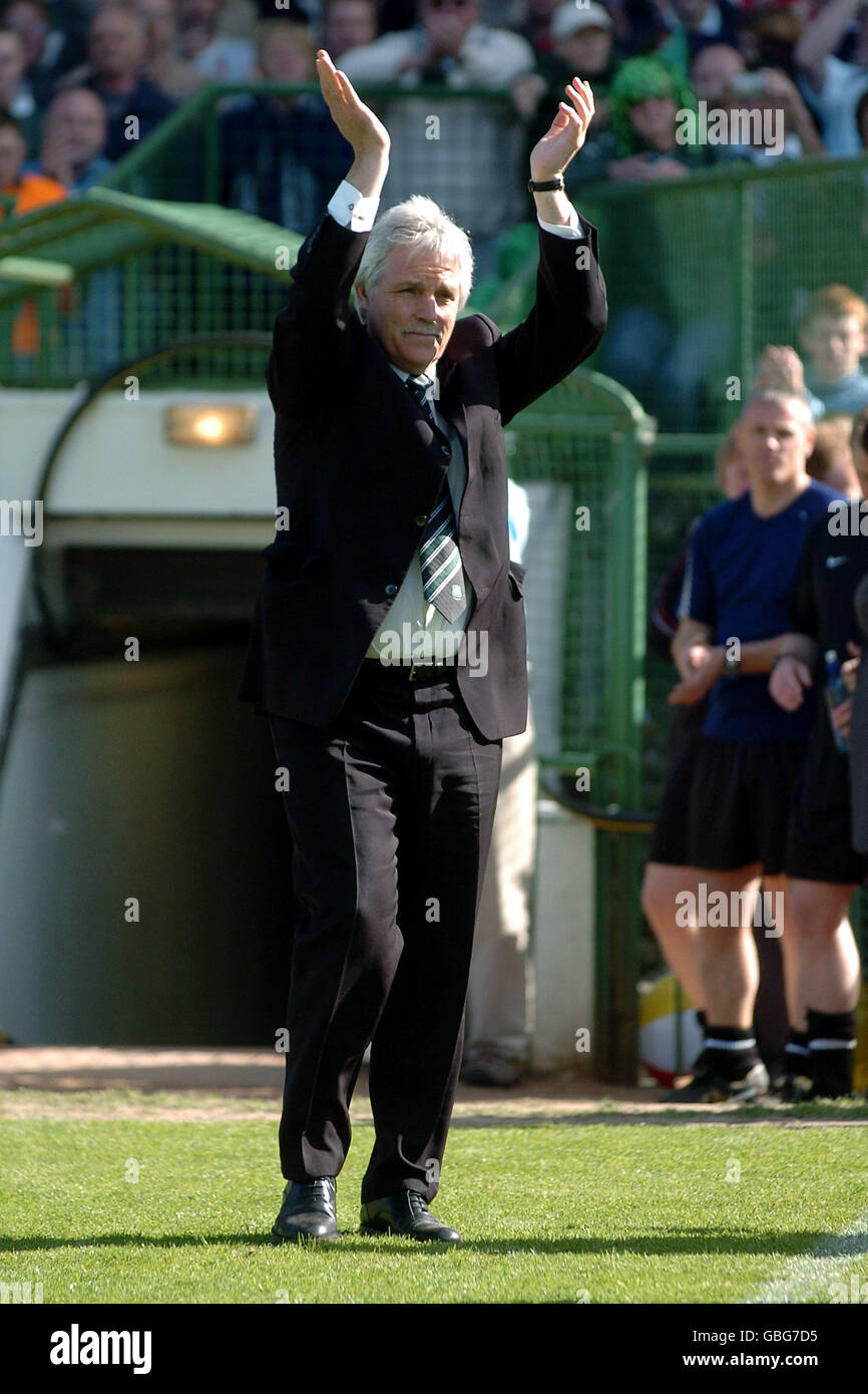 Plymouth Argyle's Chairman Paul Stapleton celebrates victory Stock ...