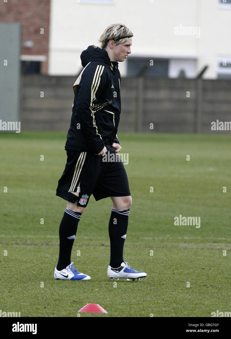 Liverpool's Fernando Torres during a training session at Melwood ...