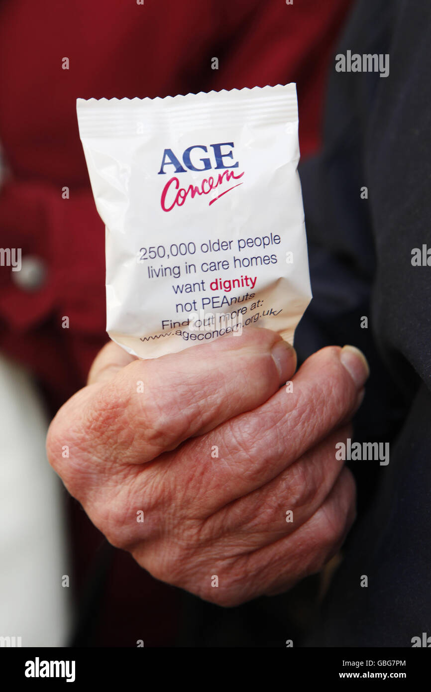A packet of peanuts representing the 75 pence increase to the personal ...