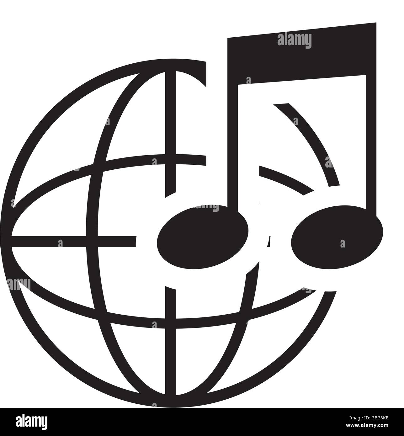 Music note in black and white Stock Vector Image & Art - Alamy