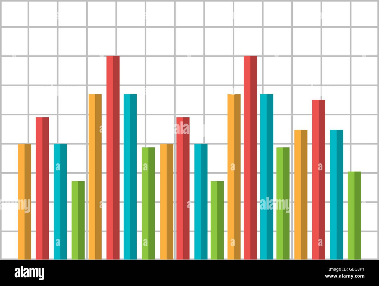 Growth statistics with graphics isolated flat icon Stock Vector Image ...