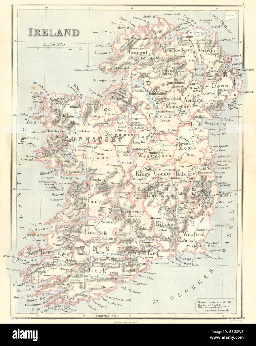 Map of ireland counties hi-res stock photography and images - Alamy