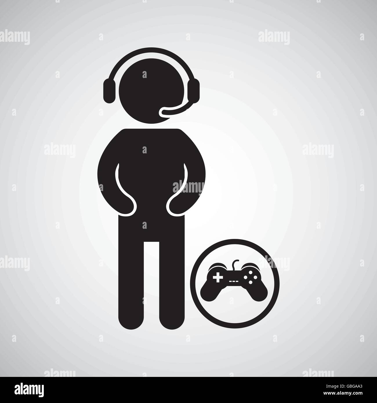 Excited man playing video game Stock Vector Images - Alamy