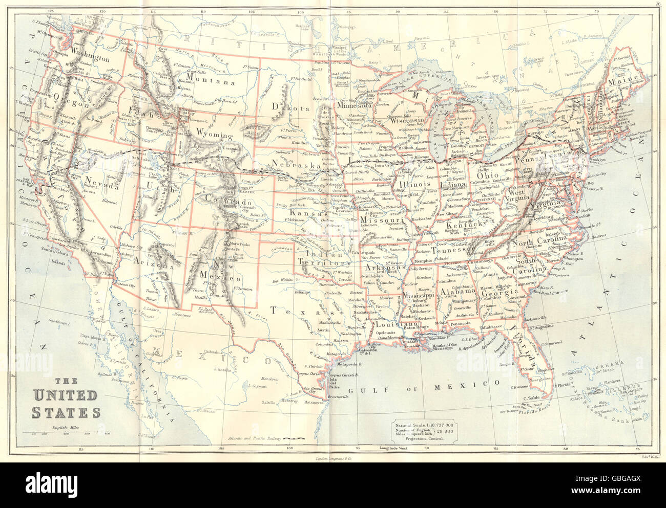 USA: Dakota Territory pre the 1889 Split into 2 states. Railway. BUTLER ...