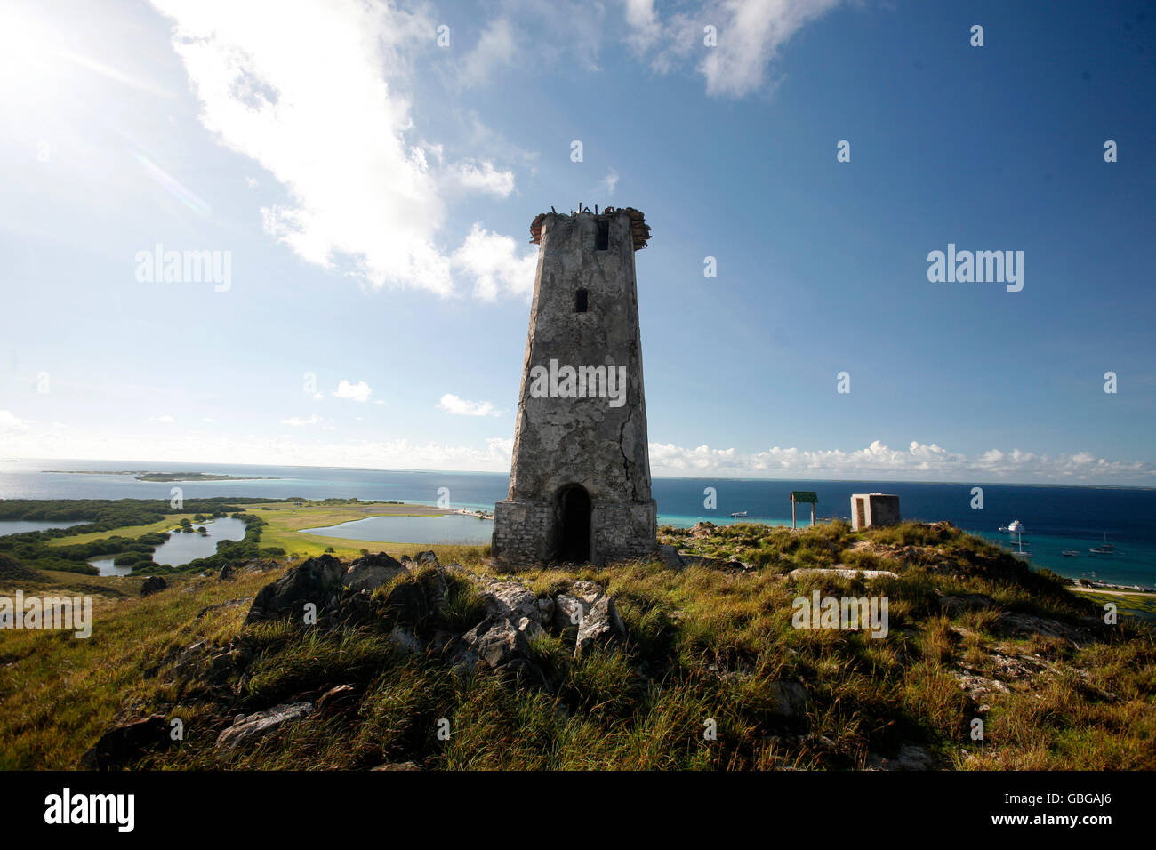 the landscape near the village on the Gran Roque Island at the Los ...