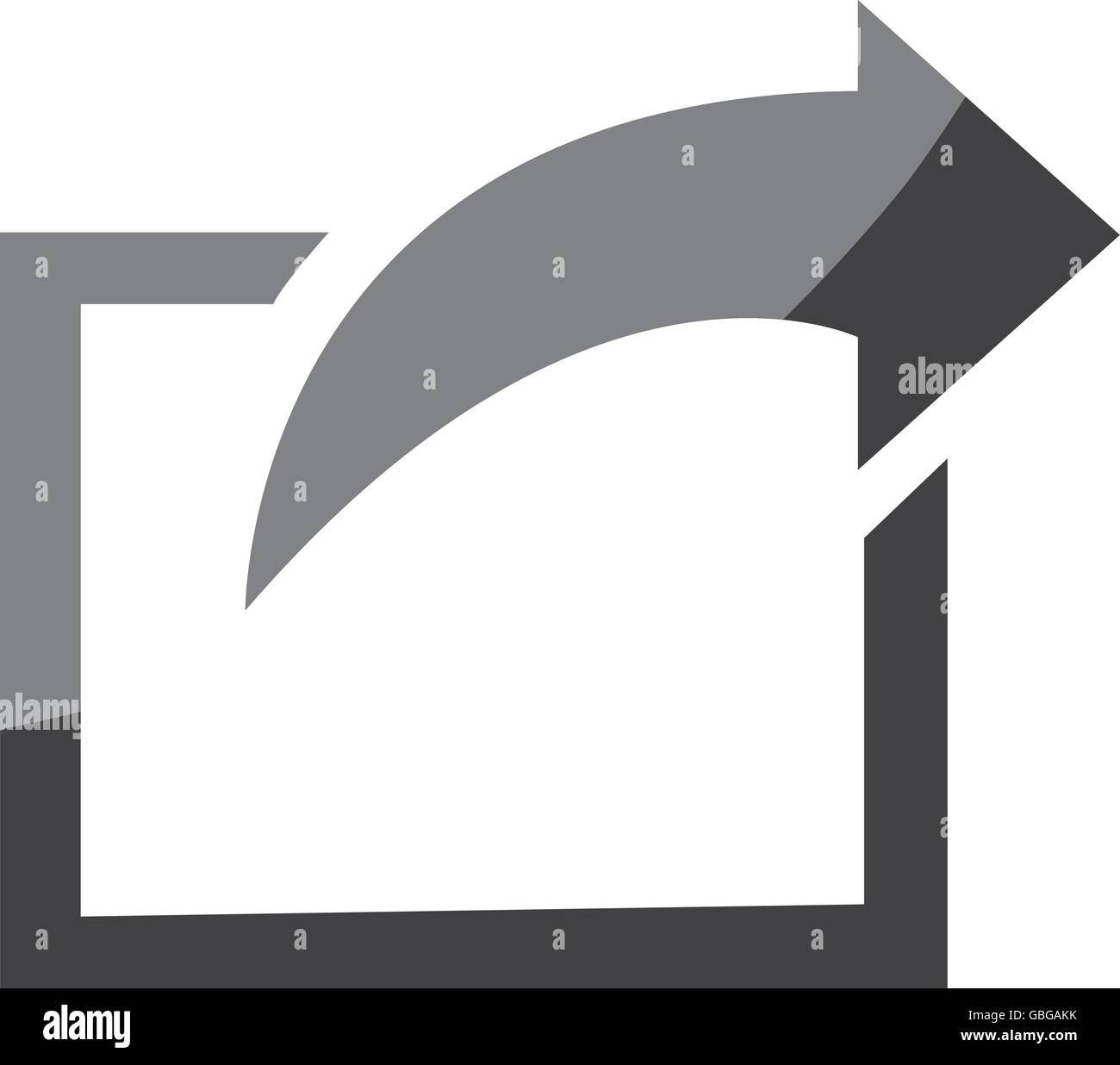 Square and arrow isolated flat icon Stock Vector Image & Art - Alamy