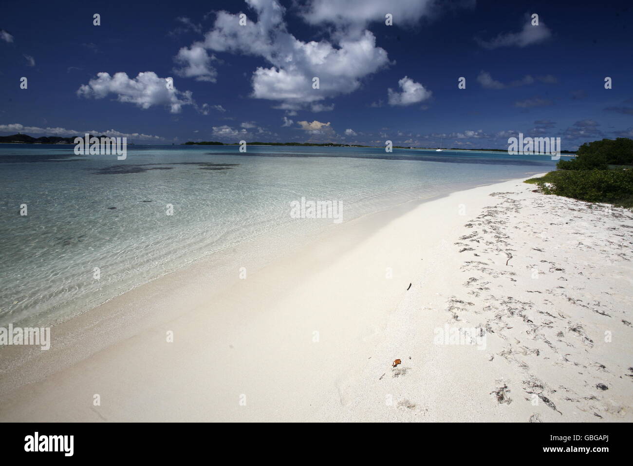 a beach at the village on the Gran Roque Island at the Los Roques ...
