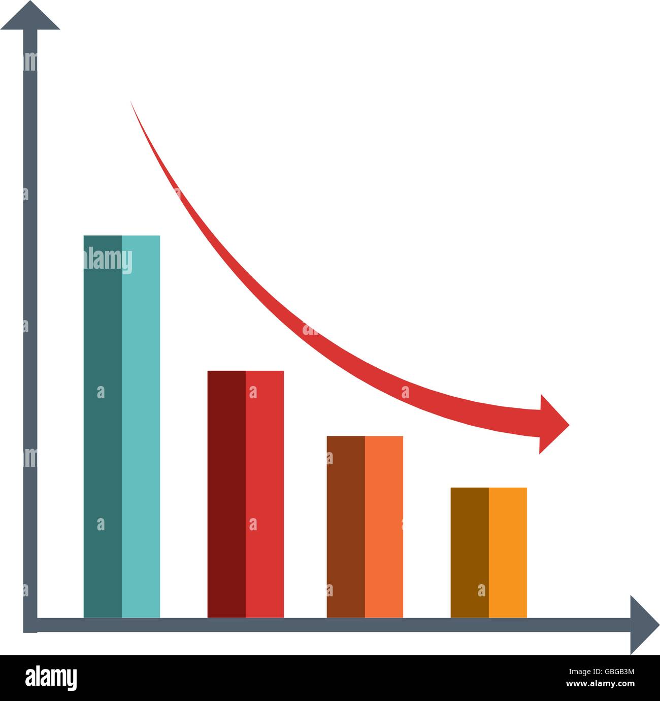 Infographic icon downward bar graph hi-res stock photography and images ...