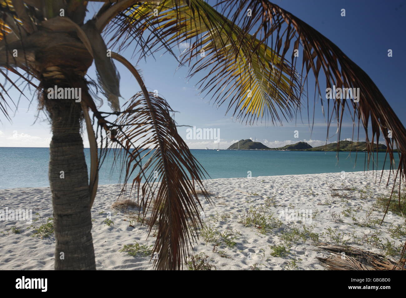 a beach at the village on the Gran Roque Island at the Los Roques ...