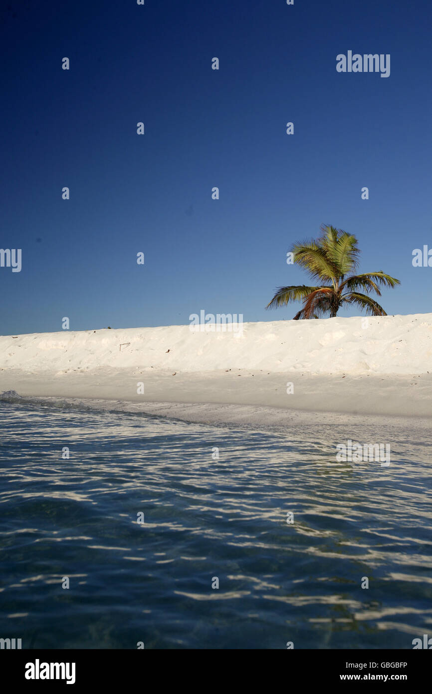 a beach at the village on the Gran Roque Island at the Los Roques ...