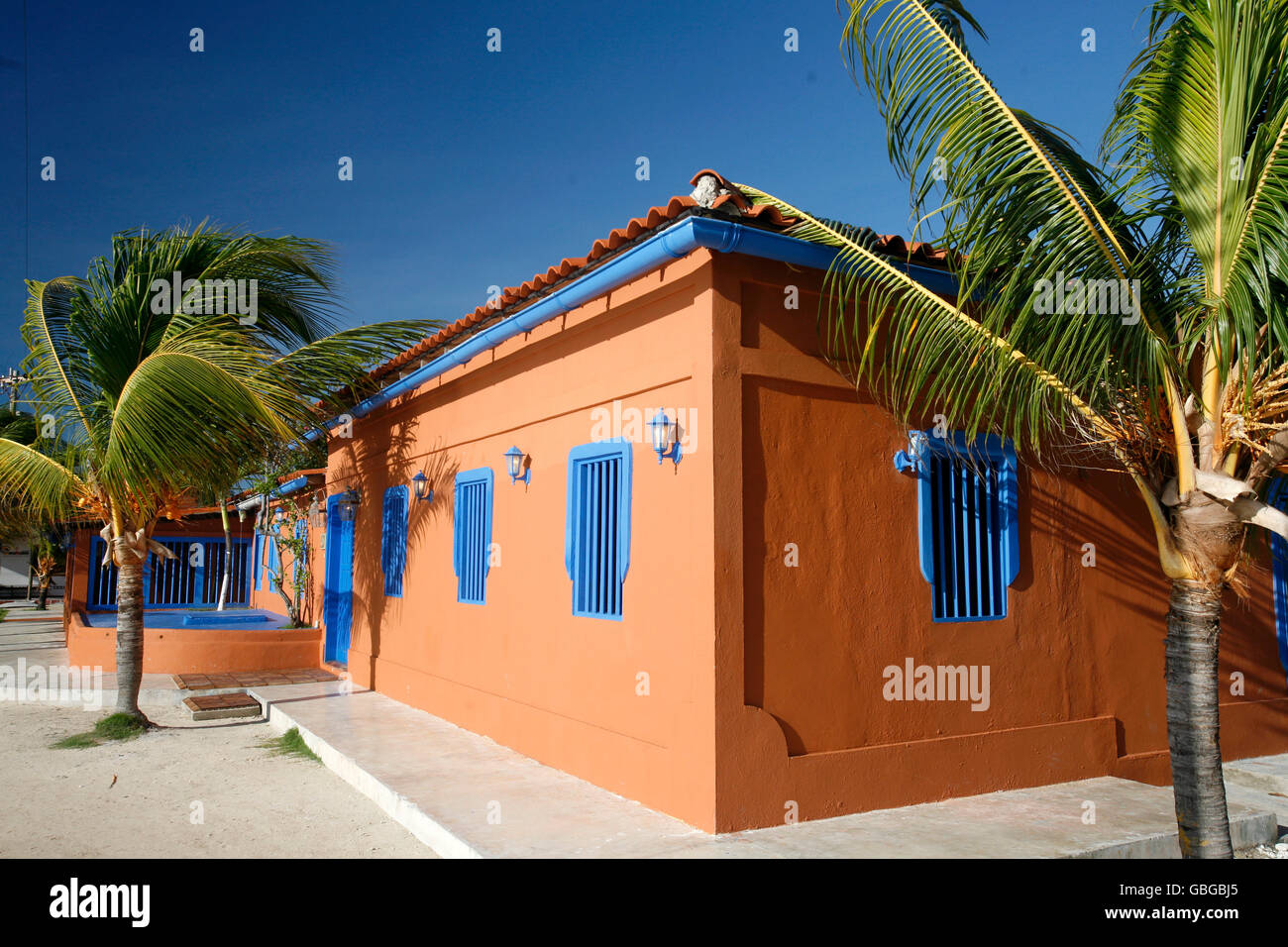 the village on the Gran Roque Island at the Los Roques Islands in the ...