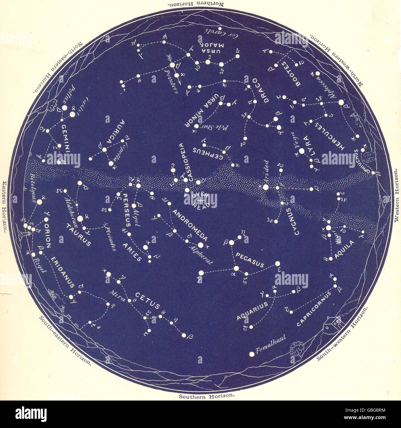 STAR MAP XI. The Night Sky. October-November. Astronomy. PROCTOR, 1884 ...
