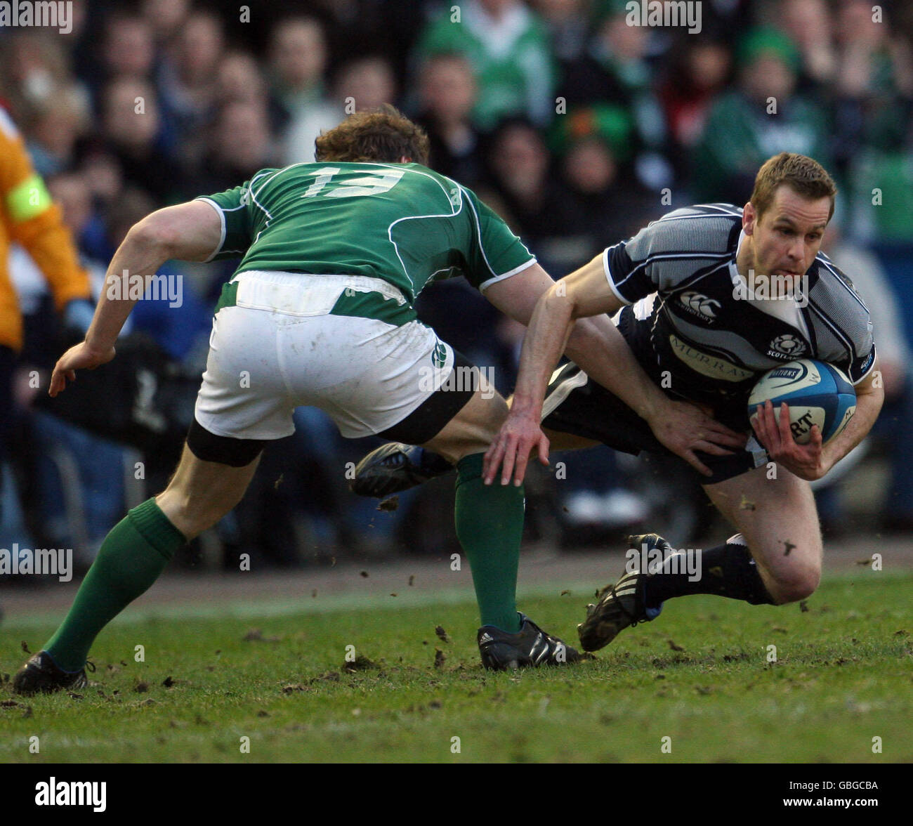 Scotlands chris paterson tackled rbs 6 nations match murrayfield hi-res ...