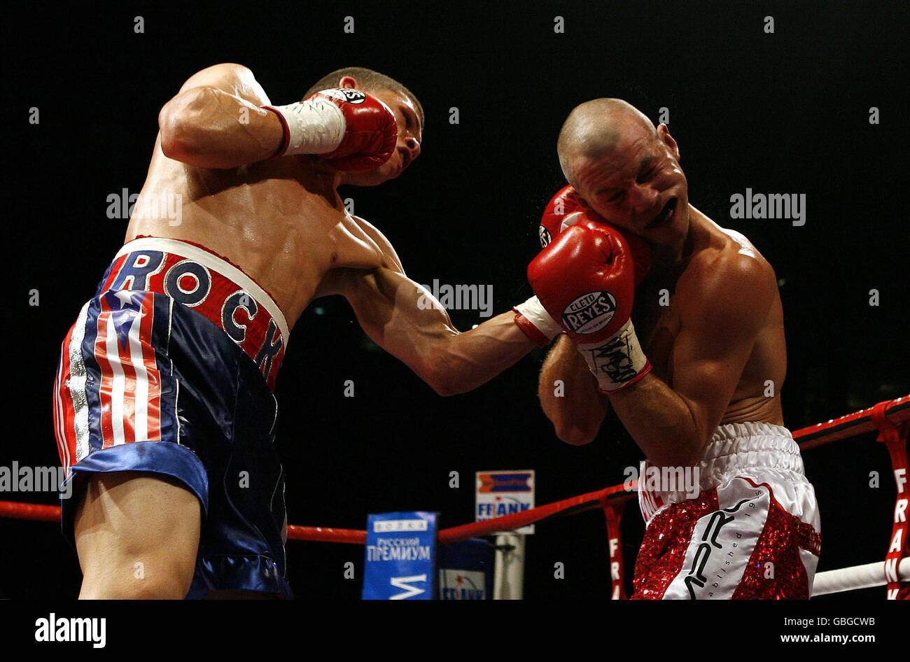 Nicky Cook (right) in action with Roman Martinez during the WBO Super ...