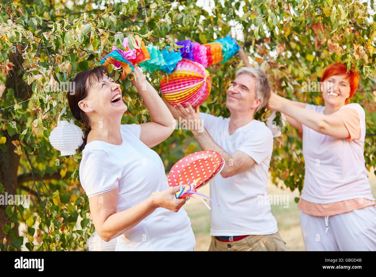 Old people having fun party hi-res stock photography and images - Alamy