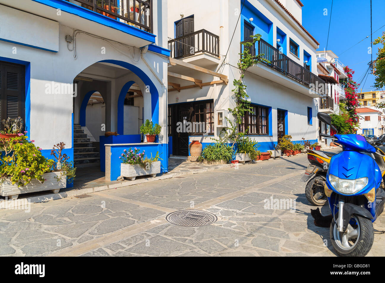 Old street of samos town hi-res stock photography and images - Alamy
