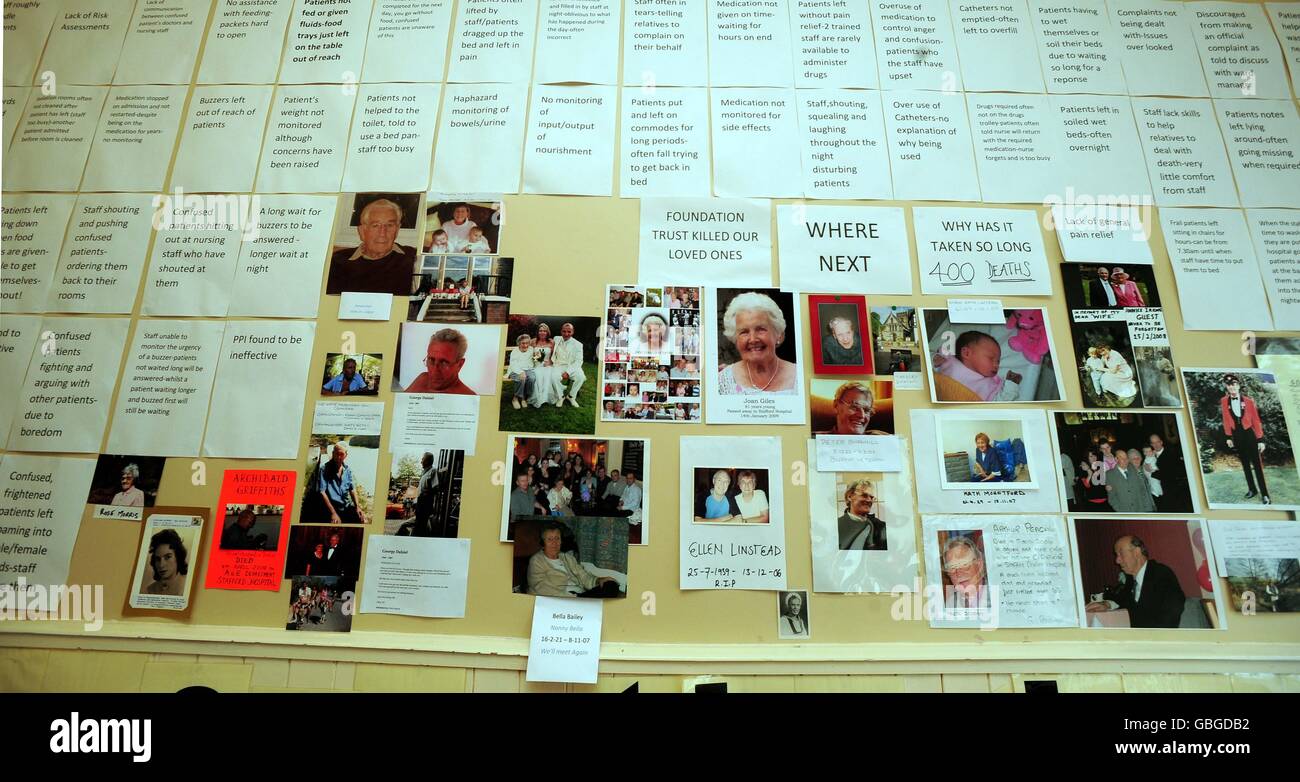 A tribute wall made by family members and loved ones at the ...