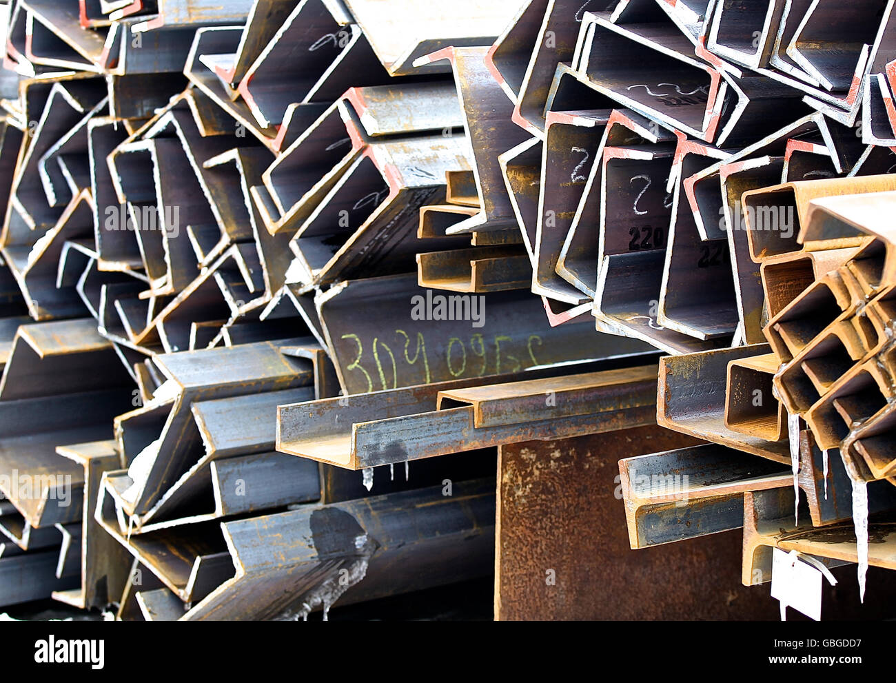 metal profile channel lies in bundles of stock Stock Photo - Alamy