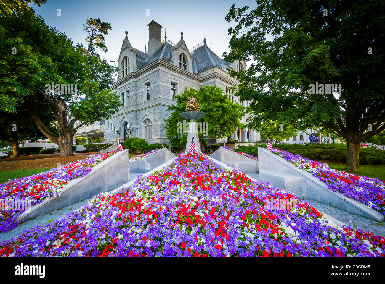 Gardens and the Legislative Office Building, in Concord, New Hampshire ...