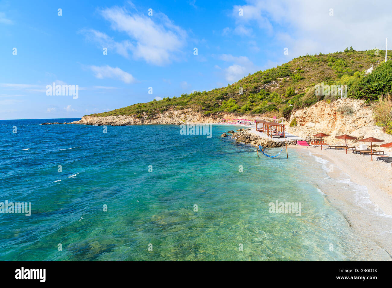 Beach in Proteas bay, Samos island, Greece Stock Photo - Alamy